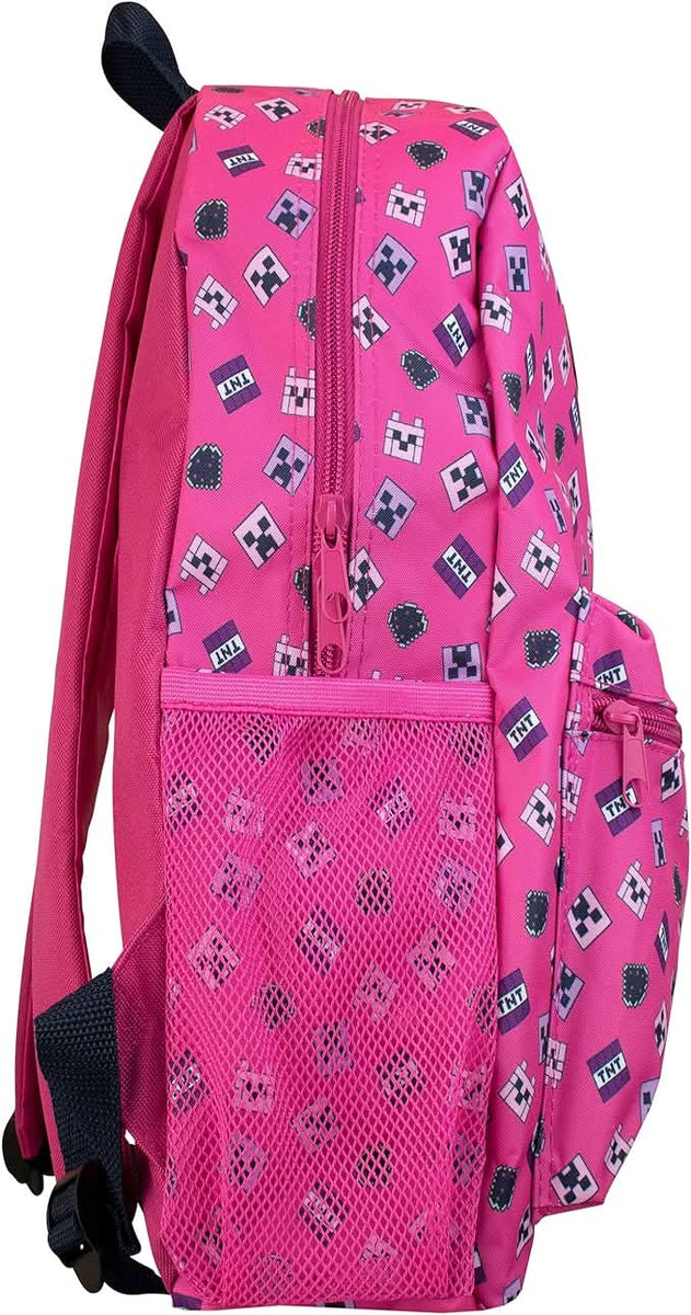 Minecraft Kids Backpack 4 Piece Set, Pink | GIGATE KSA